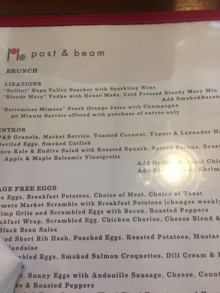 Menu at Post & Beam pizzeria, Los Angeles