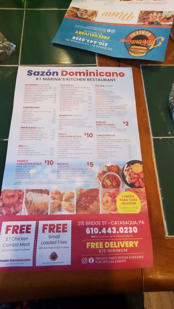 Menu at Sazon Dominicano Restaurante, Catasauqua
