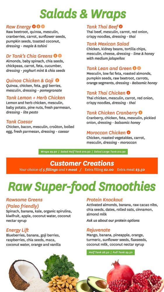 Menu at Tank pub & bar, Hamilton, 501 Victoria St