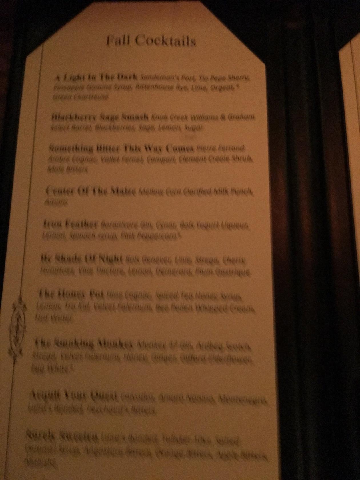 Menu at Williams & Graham pub & bar, Denver