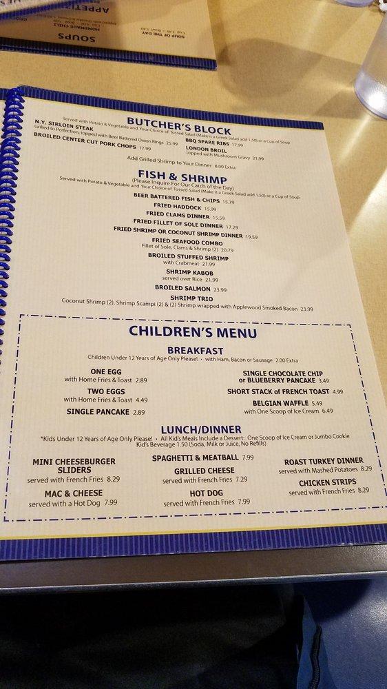 Menu at Capital City Diner restaurant, Albany, Western Ave
