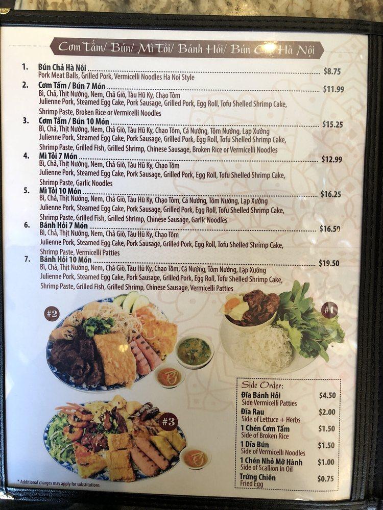 Menu at Com Tam Thuan Kieu restaurant, Garden Grove, Brookhurst St