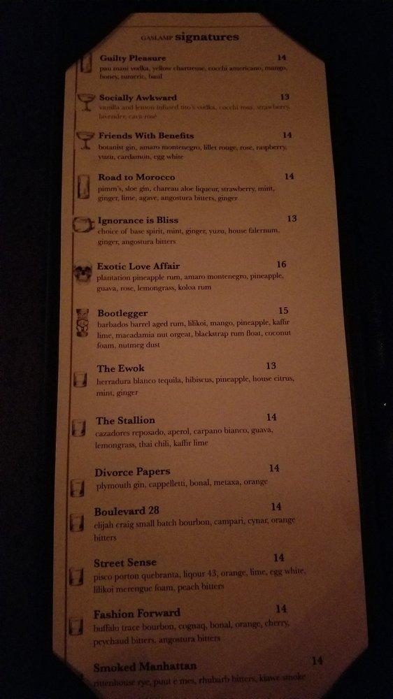 Menu at Gaslamp pub & bar, Kailua