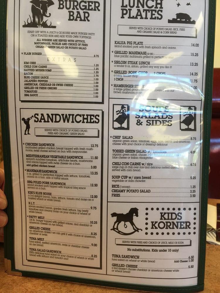 Menu at Kountry Style Kitchen Restaurant Ewa Beach, Ewa Beach