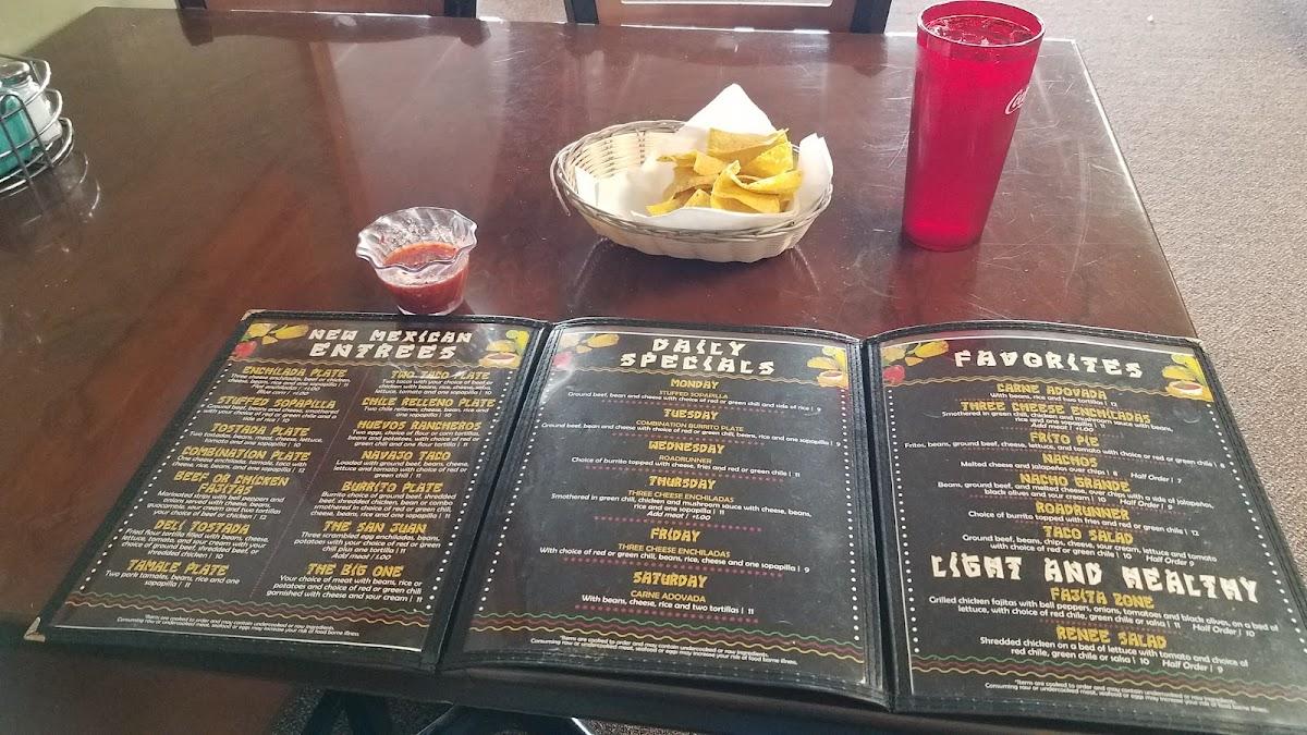 Menu at Los Rios Cafe, Farmington