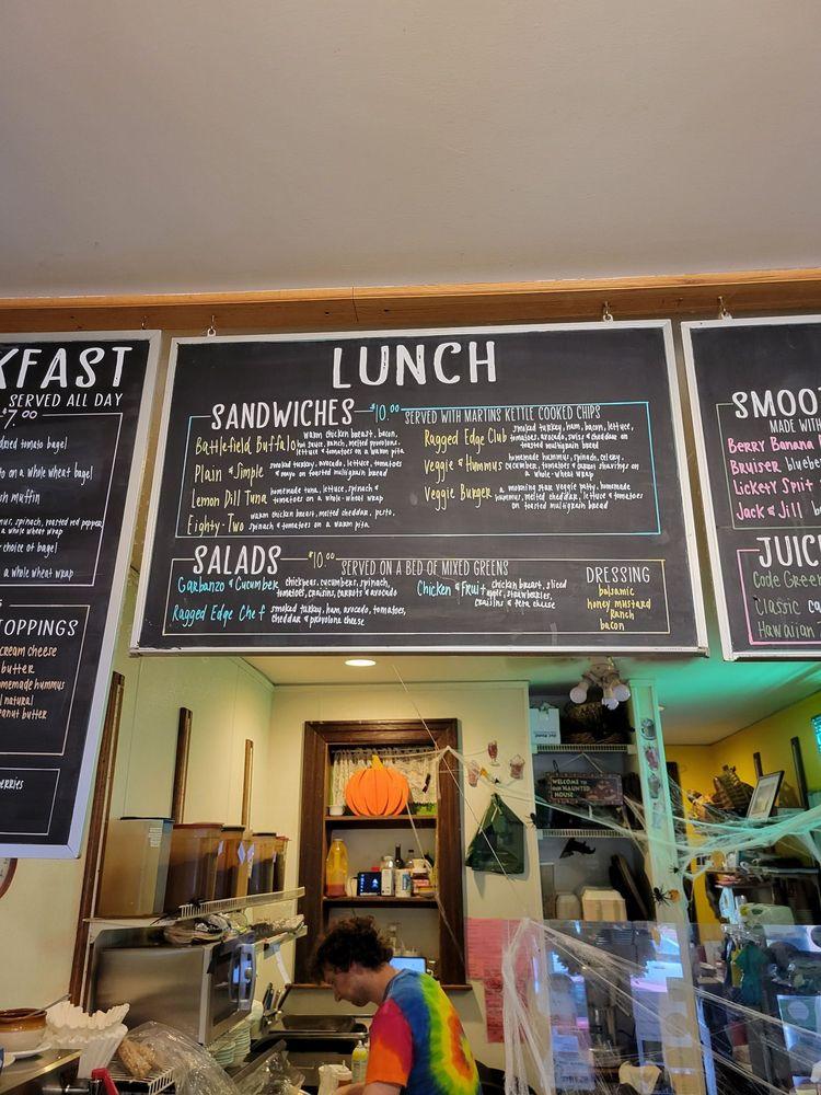 Menu at Ragged Edge Coffee House, Gettysburg, 110 Chambersburg St