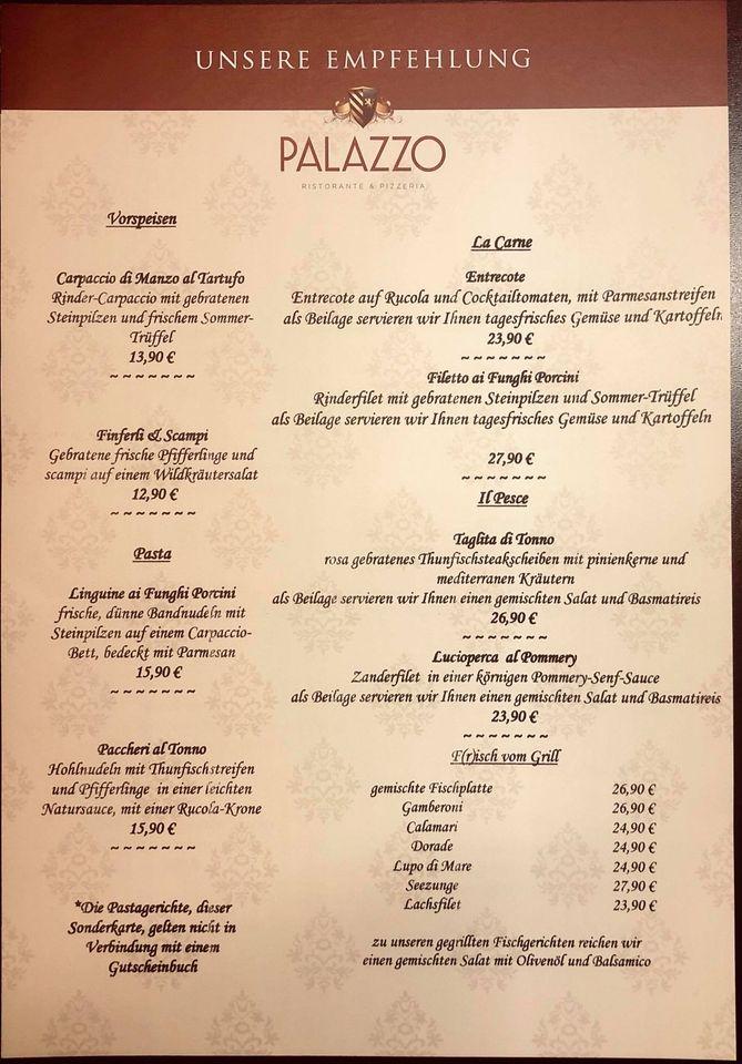 Speisekarte von Palazzo Ristorante & Pizzeria, Duisburg, Koenigstrasse ...