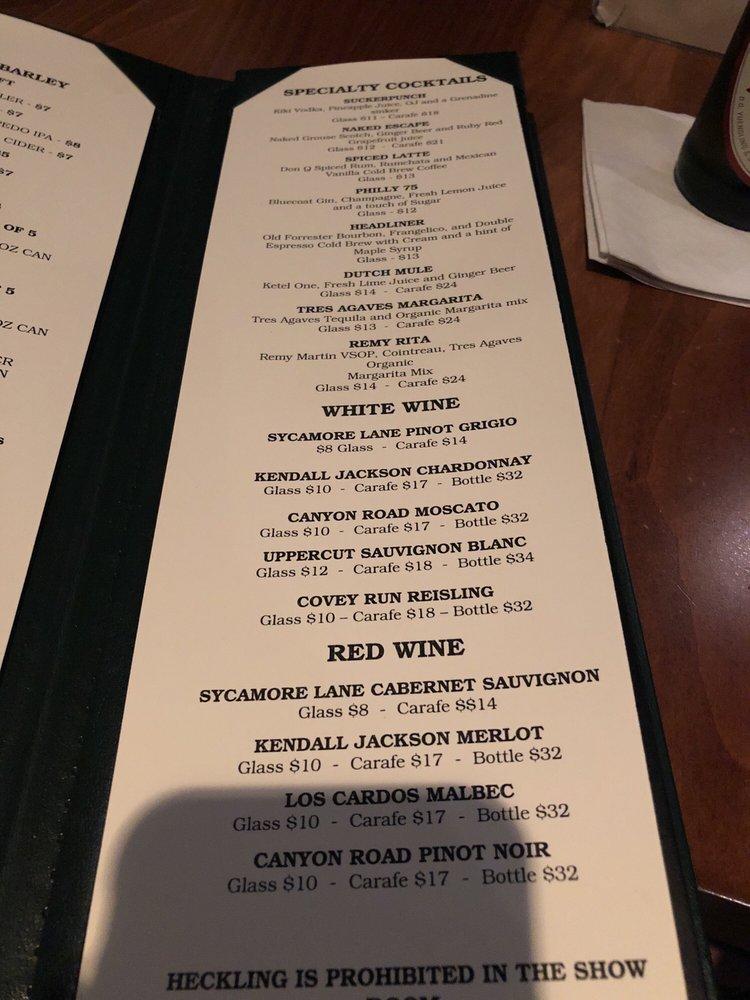 Menu at Punch Line Philly pub & bar, Philadelphia