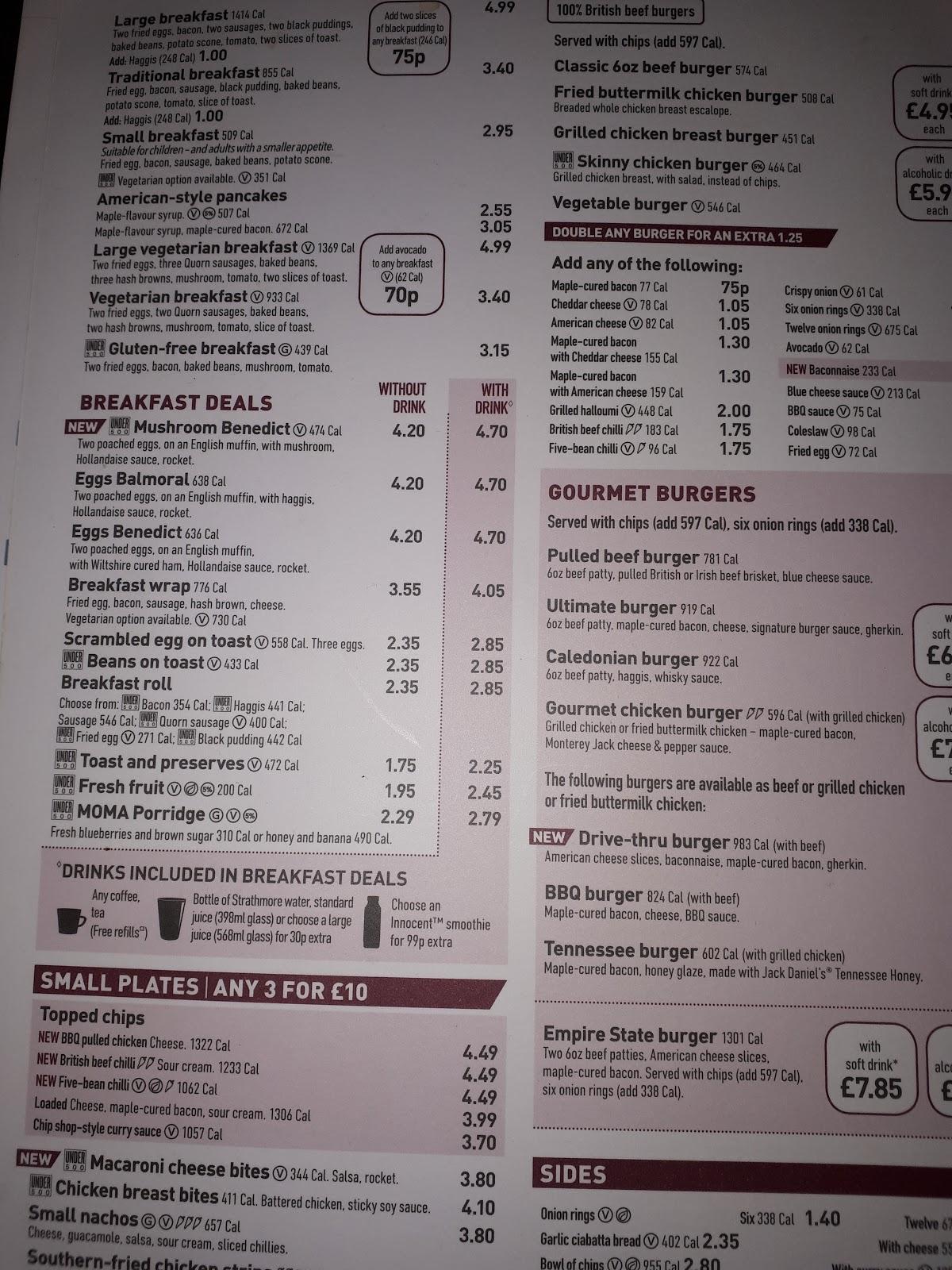 Menu at The Brandon Works - JD Wetherspoon pub & bar, Motherwell