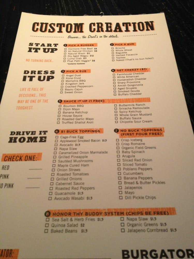 Menu at Burgatory pub & bar, Robinson Township