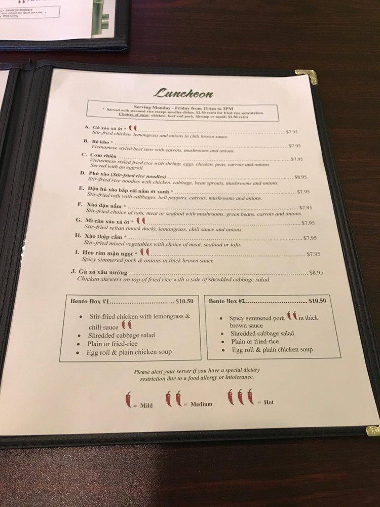 Menu at Dalat Restaurant, Ann Arbor
