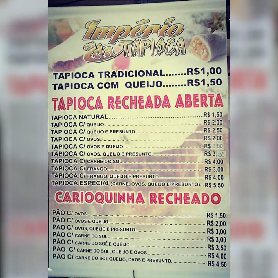 Império Da Tapioca restaurante, Fortaleza - Menu do restaurante e ...