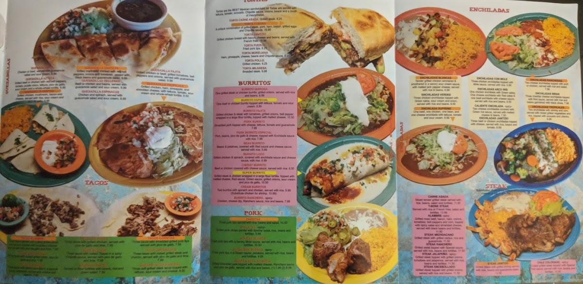 Menu at Janitzio Mexican Restaurant, Hendersonville, Spartanburg Hwy