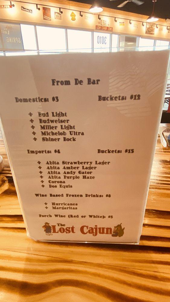 Menu at The Lost Cajun restaurant, League City