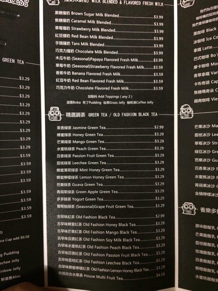 Menu at Boba Ave pub & bar, Arcadia