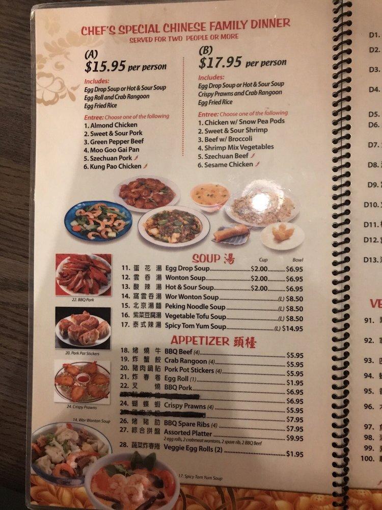 Menu at Chinatown Restaurant, Jackson