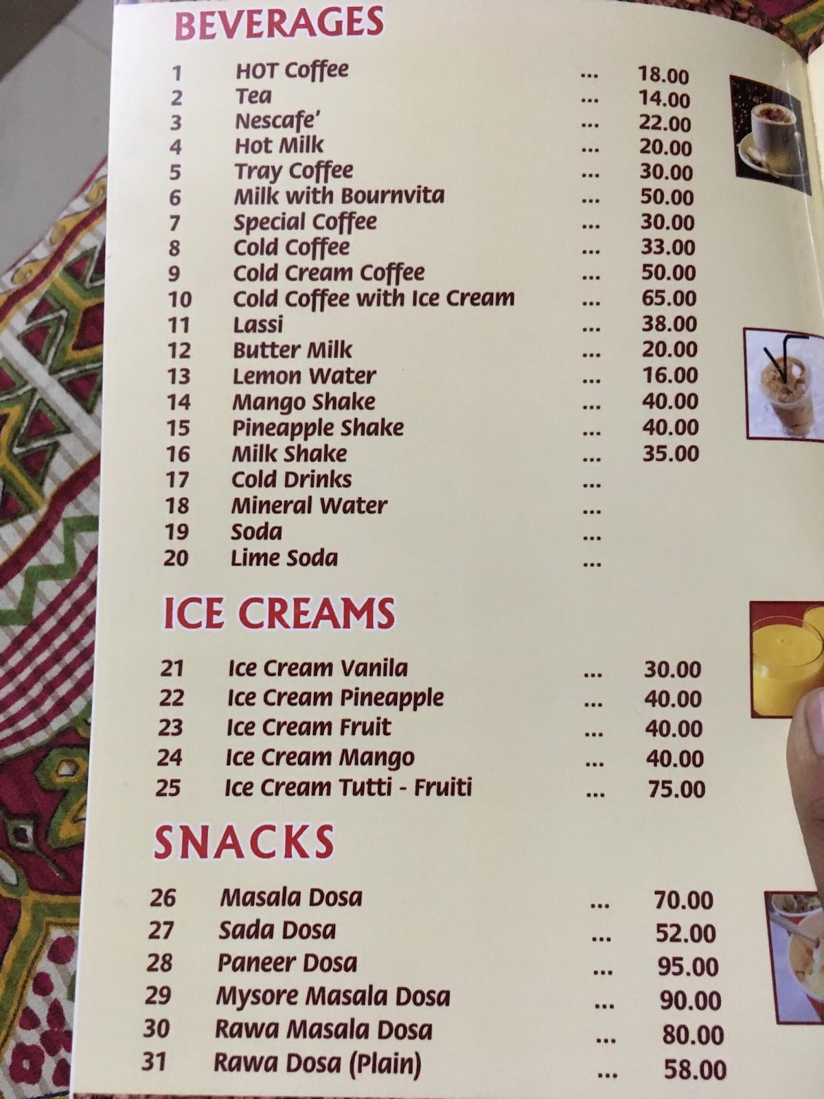 Menu At Indian Coffee House Sagar Makroniya Jabalpur Rd