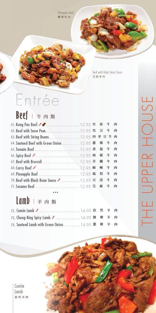 Menu at The Upper House pub & bar, Claremont