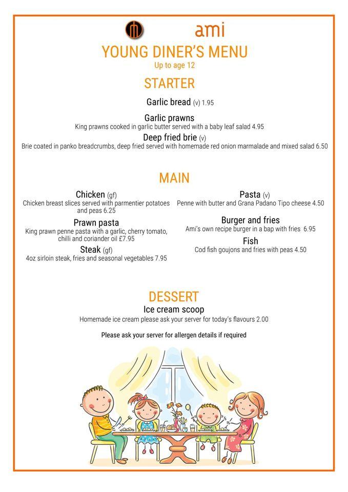 Menu at Ami Bistro restaurant, Worthing
