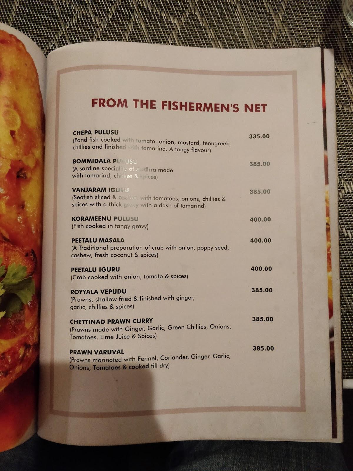 Menu at Dakshin Restaurant, Visakhapatnam, Hotel Daspalla