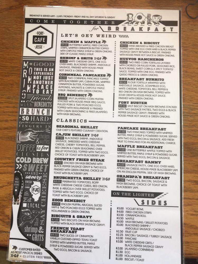Menu at Fort Jesse Cafe, Normal, Fort Jesse Rd #1