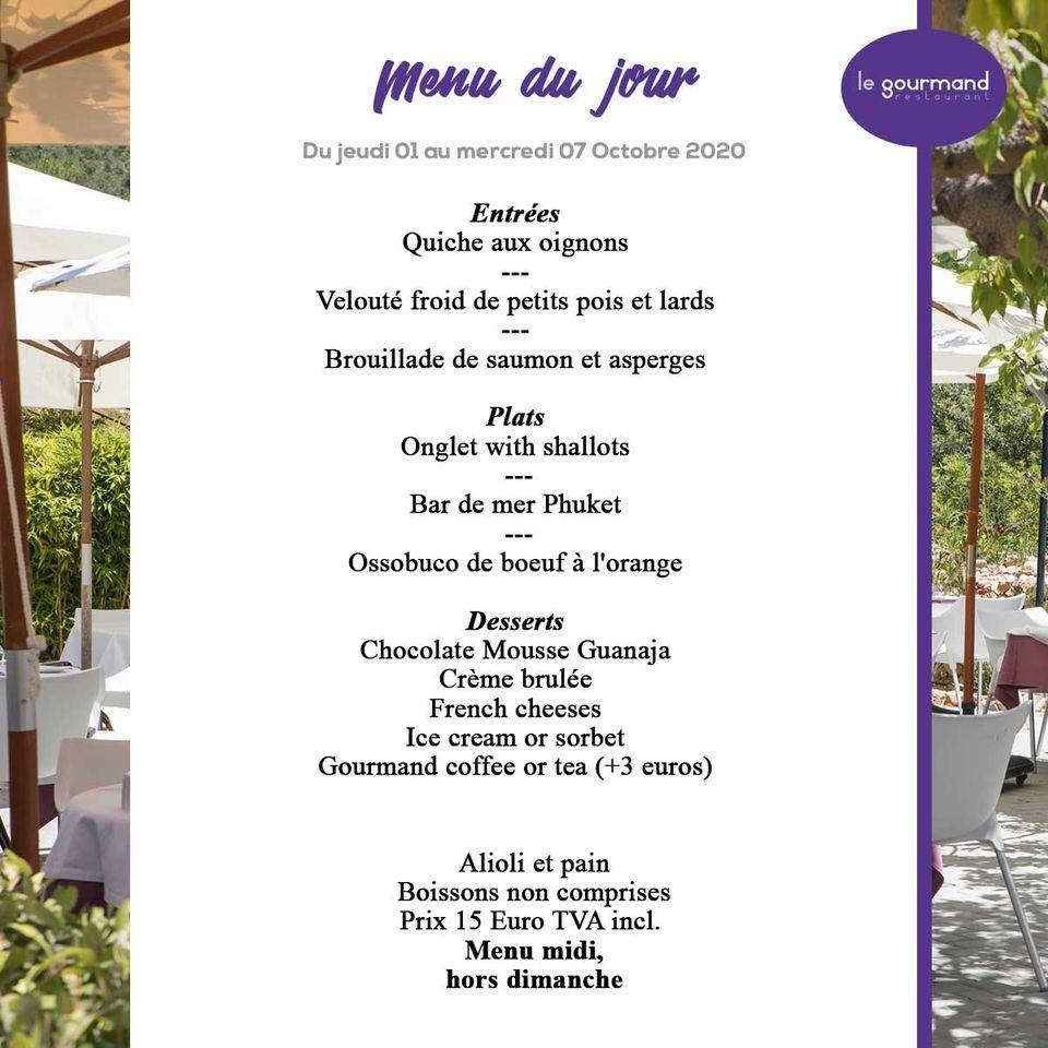 Menu at Le Gourmand Restaurant, Xàbia