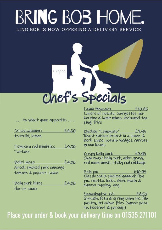Menu at Ling Bob pub & bar, Bradford