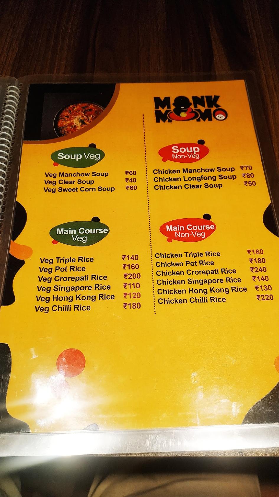Menu at Monk Momo Asian Food Restaurants, Mahad