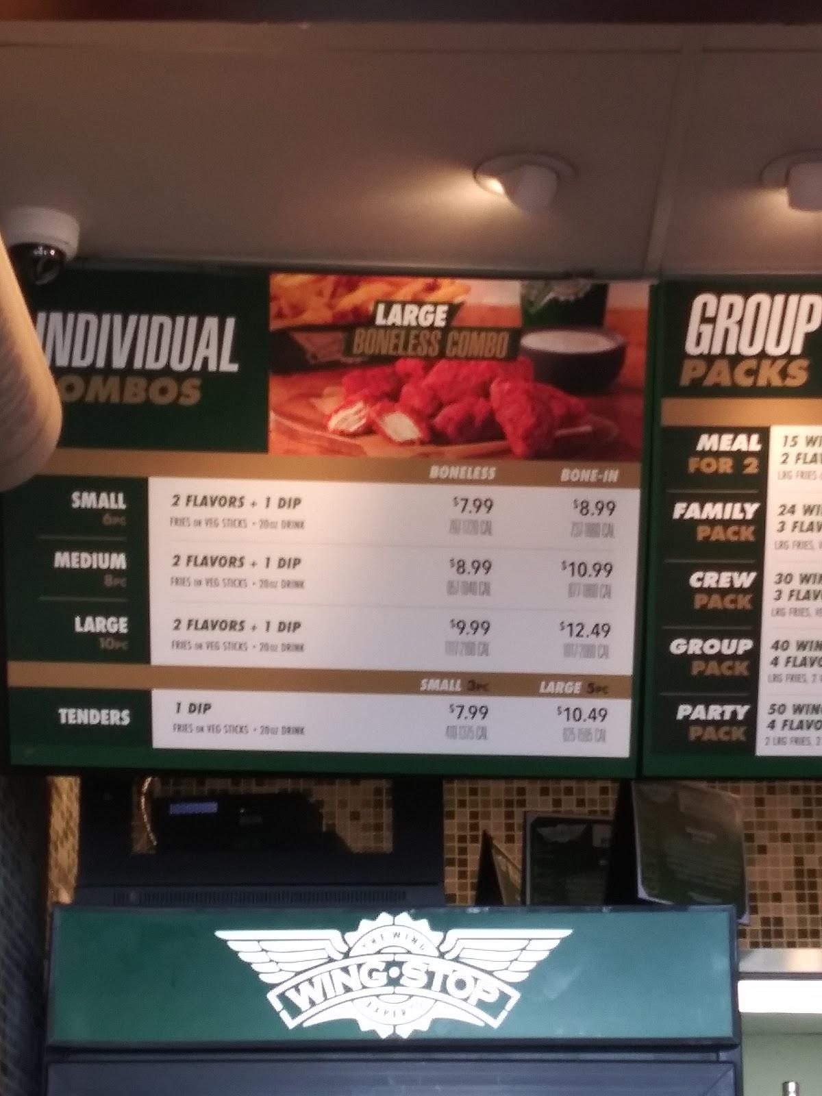 Menu at Wingstop restaurant, Las Vegas, W Tropicana Ave Ste 110