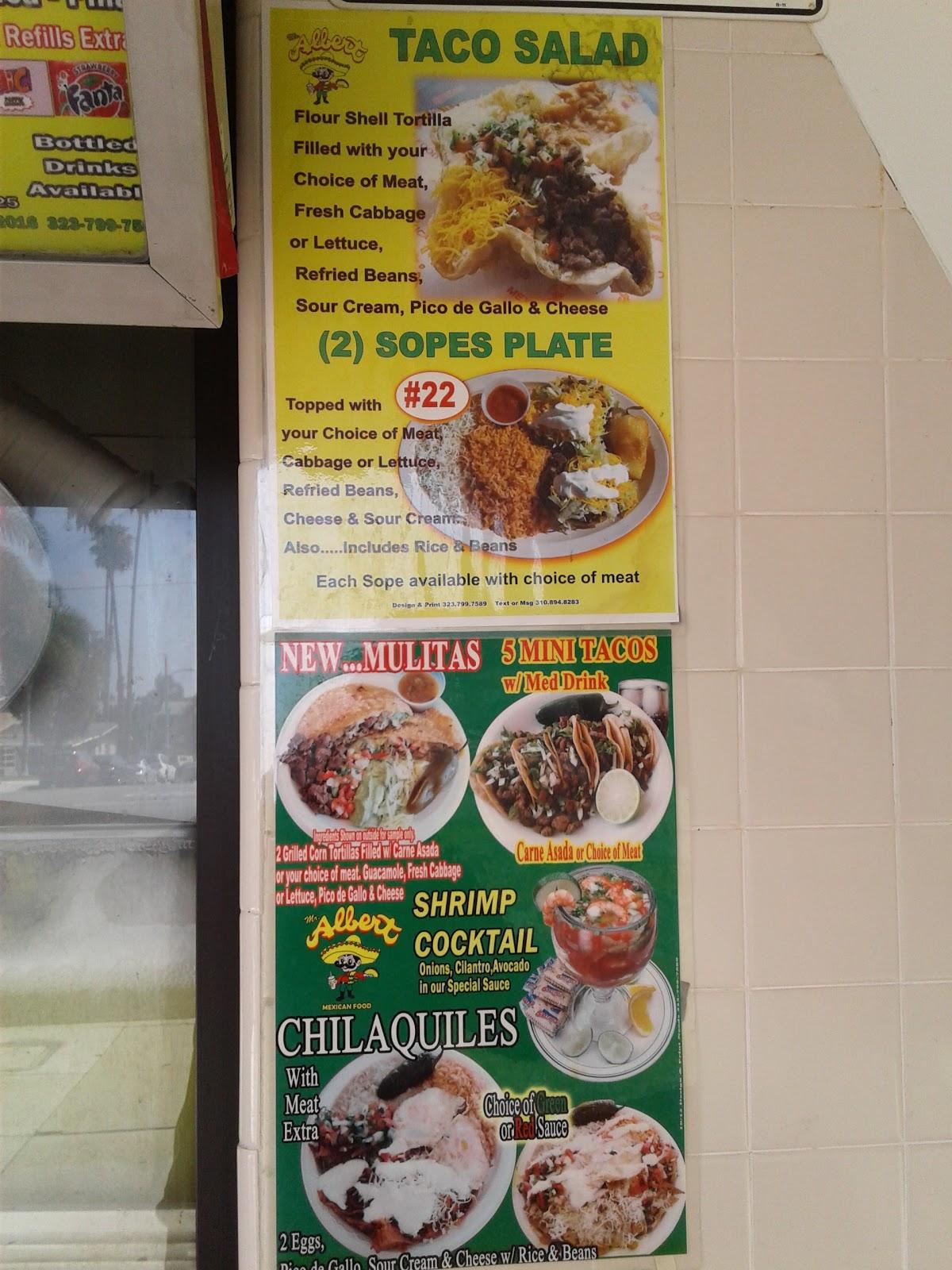 Carta del restaurante Mr.Albert Mexican Food, La Habra