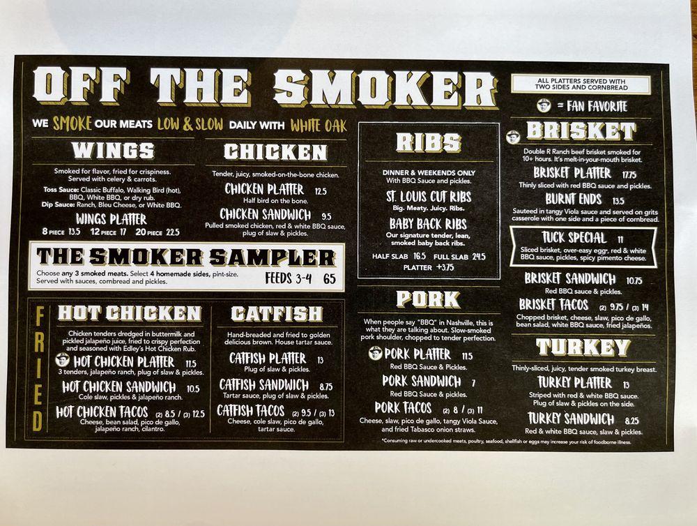 Menu at Edley's Bar-B-Que, Glen Carbon