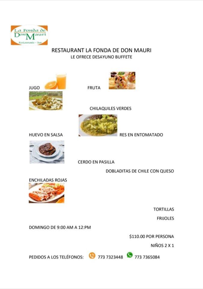 Carta del pub y bar FONDA DE DON MAURI, San Marcos, Tula - Tepeji 60