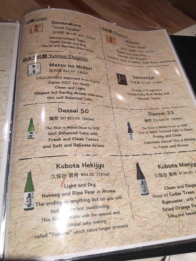 Menu at Hachi - Japanese Yakitori Izakaya restaurant, Las Vegas, S ...