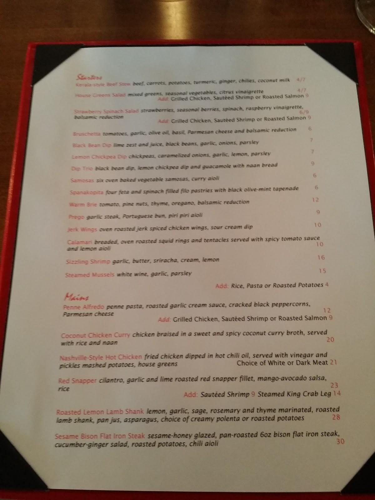 Menu at Picante Cafe, Cold Lake