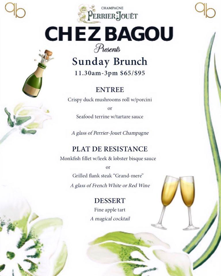 Menu at Chez Bagou restaurant, Albert Park
