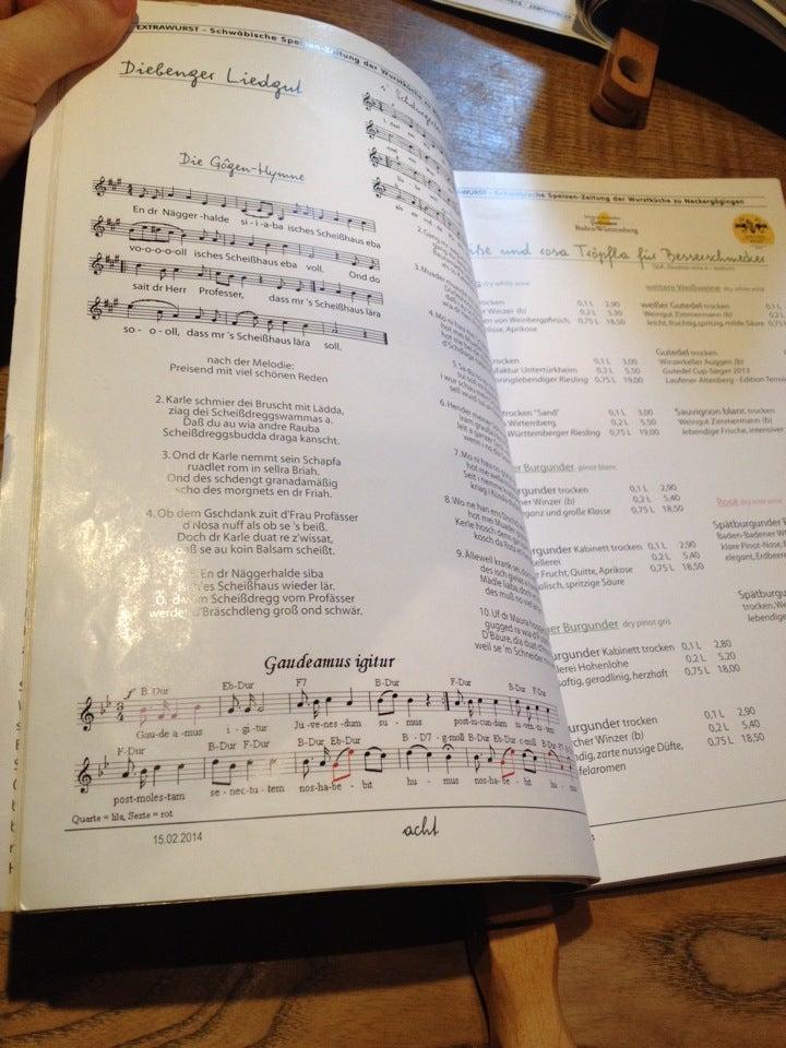 Speisekarte von Wurstküche restaurant, Tübingen
