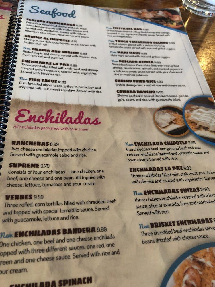 Menu at Fiesta Azteca pub & bar, Uniontown