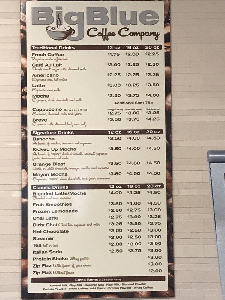 Menu at Big Blue Coffee Co. - Post Falls, Post Falls