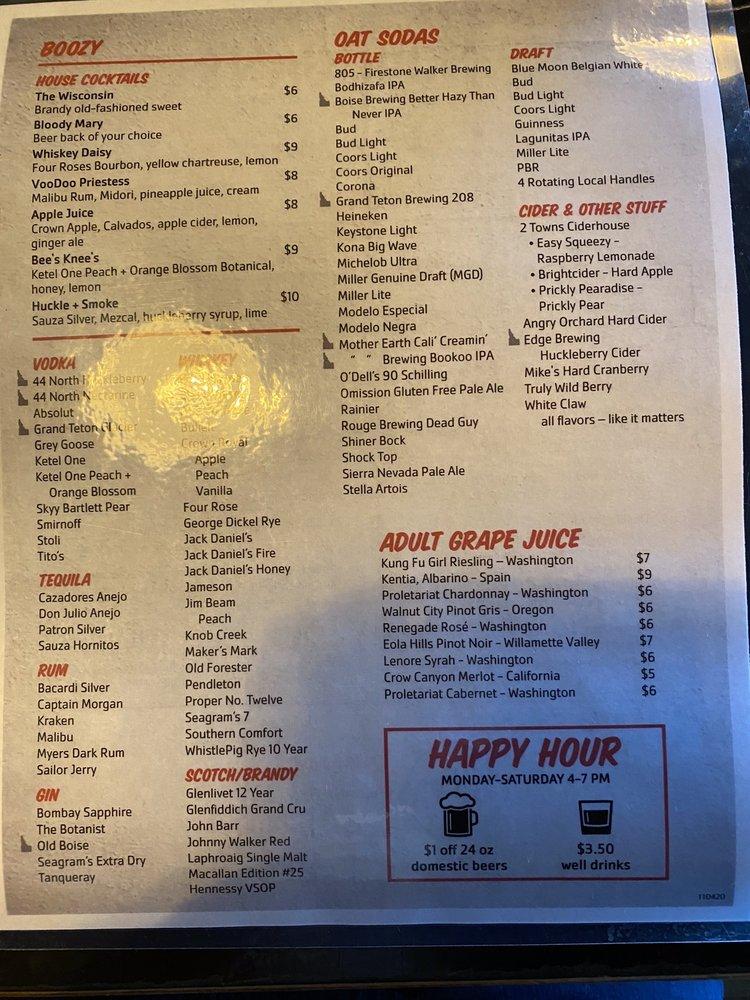 Menu at Hooligans Pub, Boise