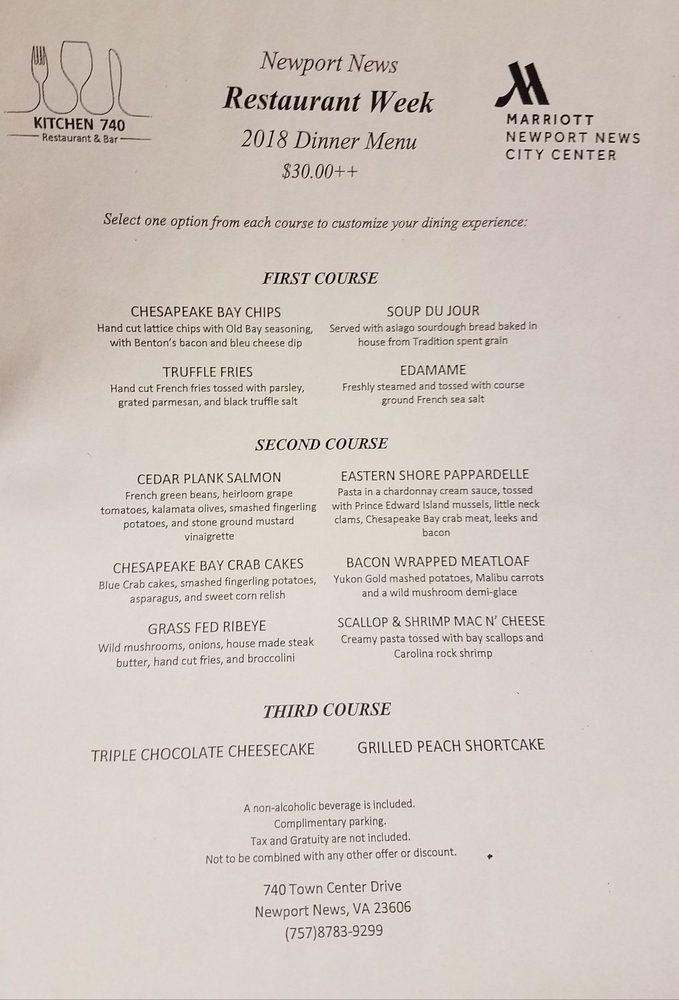 Menu at Kitchen 740 pub & bar, Newport News