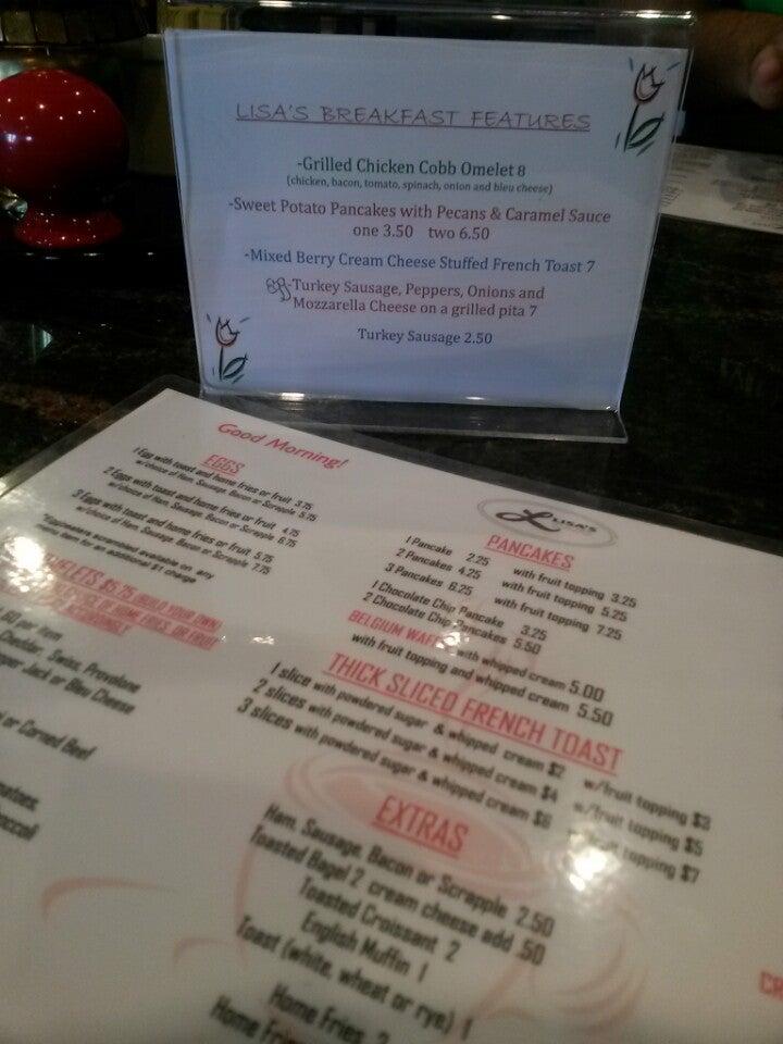 Menu at Lisa's Cafe, Palmyra