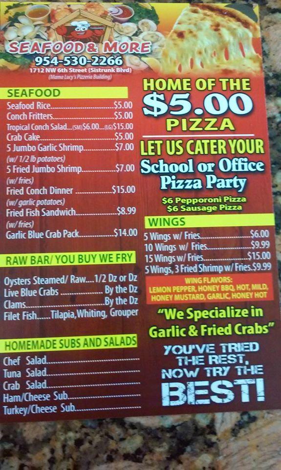 Menu at Seafood & More restaurant, Fort Lauderdale