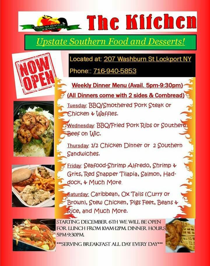 Menu at The Kitchen restaurant, Lockport
