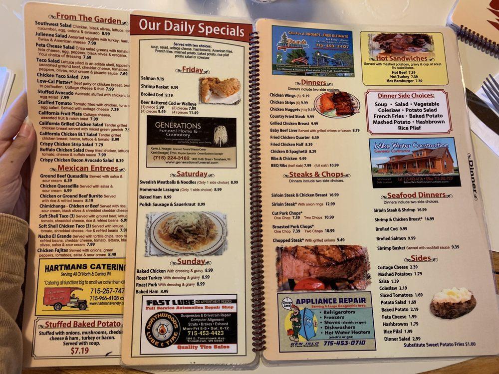 Carta de Tomahawk Family Restaurant, Tomahawk