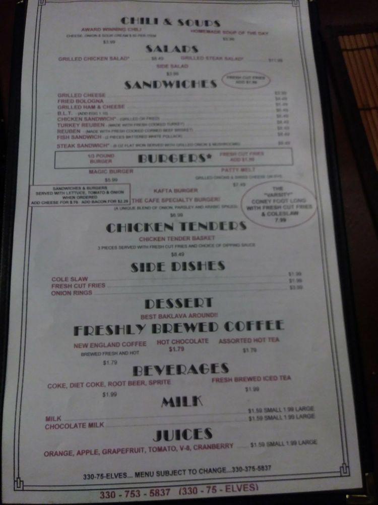 Menu at Enchanted Café cafe, Barberton