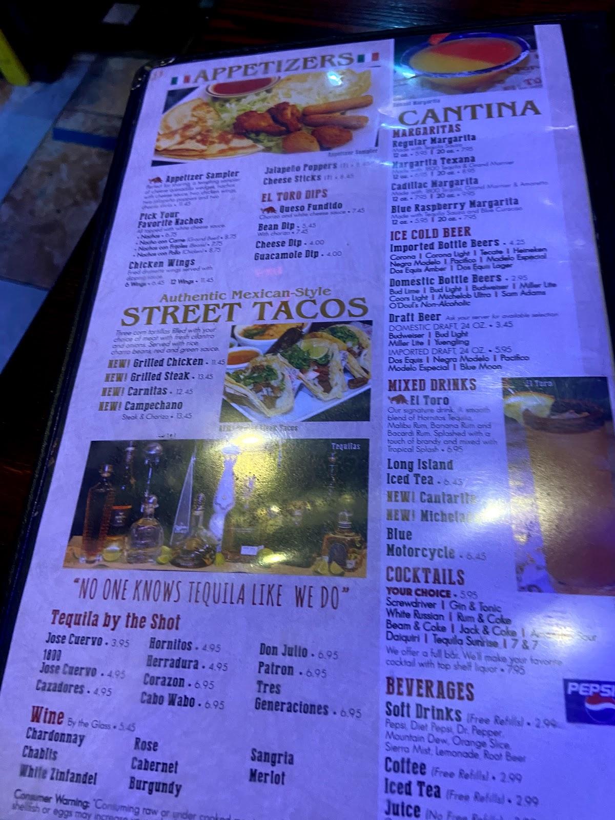 Menu at El Toro Mexican Bar & Grill, Huber Heights, Old Troy Pike