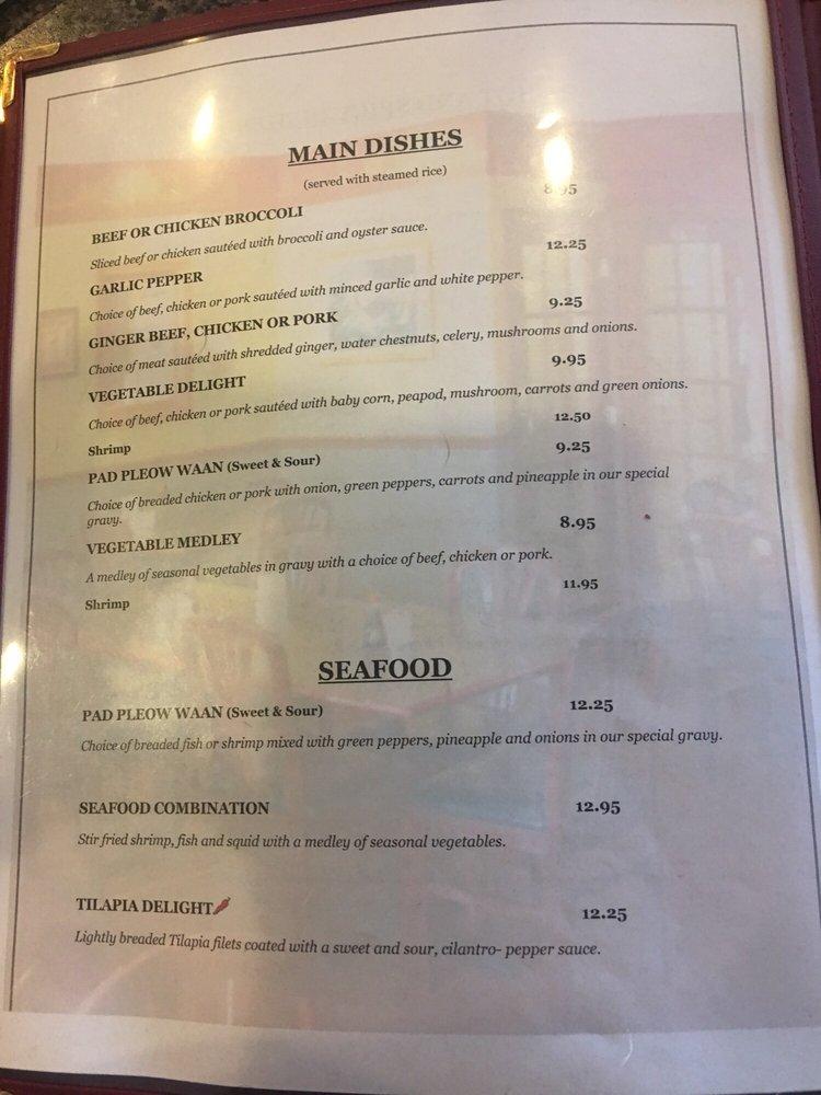 Menu at Garden Bee Thai Eatery restaurant, Northlake