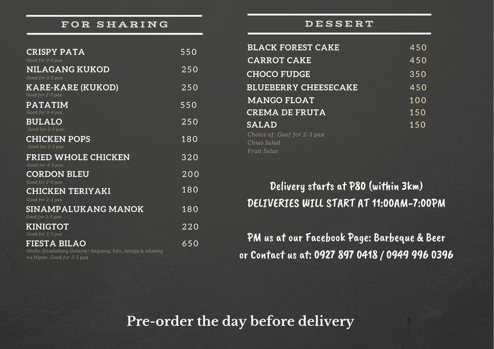 Menu at Lechon House Baguio restaurant, Baguio