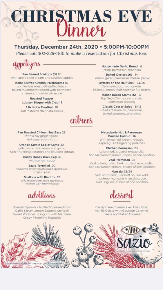 Menu at Sazio pub & bar, Rehoboth Beach