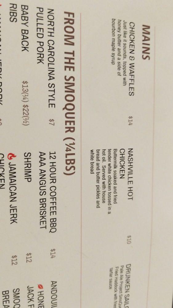 Menu at Beyond the Pale Brewing Company restaurant, Ottawa, 250 City ...